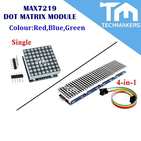 MAX7219 MAX 7219 Dot Matrix 8x8 DotMatrix LED Display Module MCU LED
