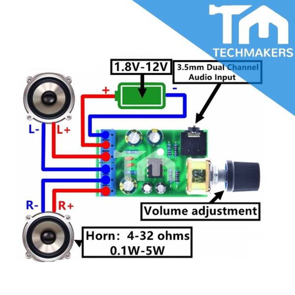 TDA2822M 2.0 Stereo Audio Amplifier Board Dual Channel AMP AUX ...