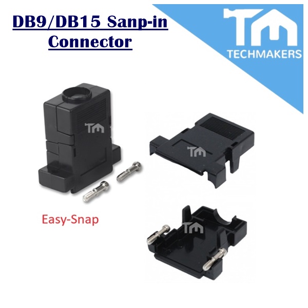DB9 DB15 DB Easy Snap-in Black Case ABS Plastic Casing D-Sub for VGA ...